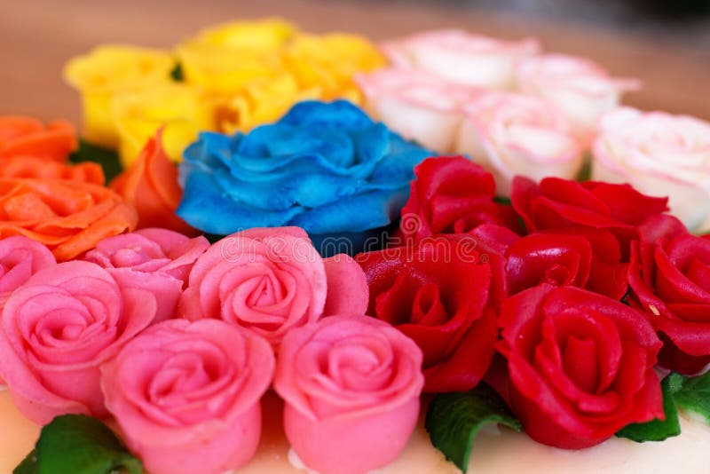 Marzipan roses stock photo. Image of marzipan, blue, colored - 88055622