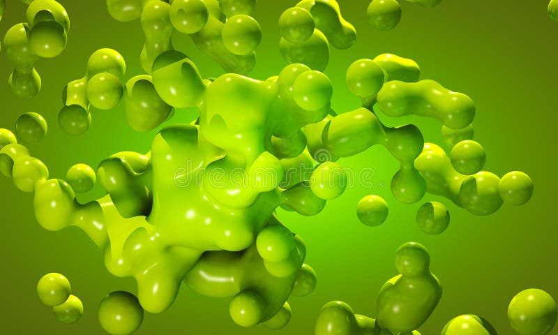 Masa verde globular amorfa stock de ilustración. Ilustración de gota ...