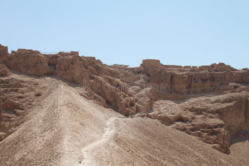Masada Roman Ramp Path, Israel Stockfoto - Bild von wüste, klippe ...
