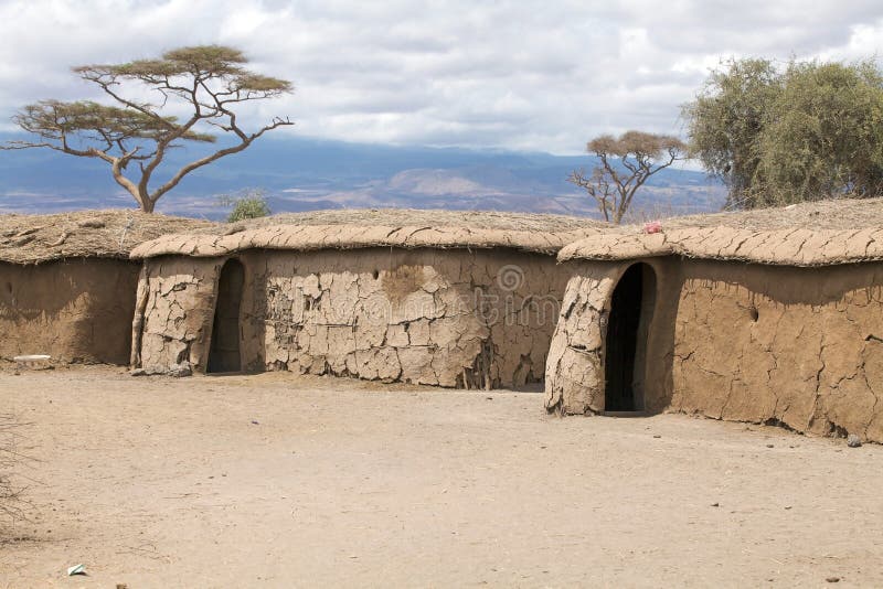 Masai Houses at the Village Stock Image - Image of africa, grass: 22202317