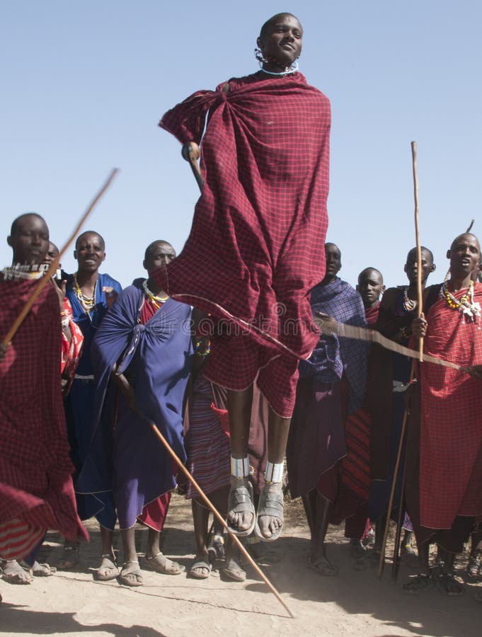 Masai jumping editorial stock image. Image of adventure - 14853554