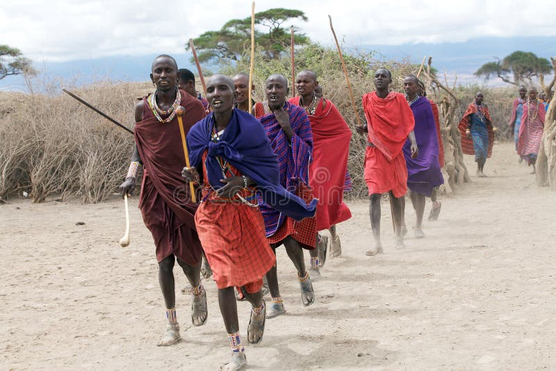 Masai men editorial photography. Image of water, primitive - 21921852
