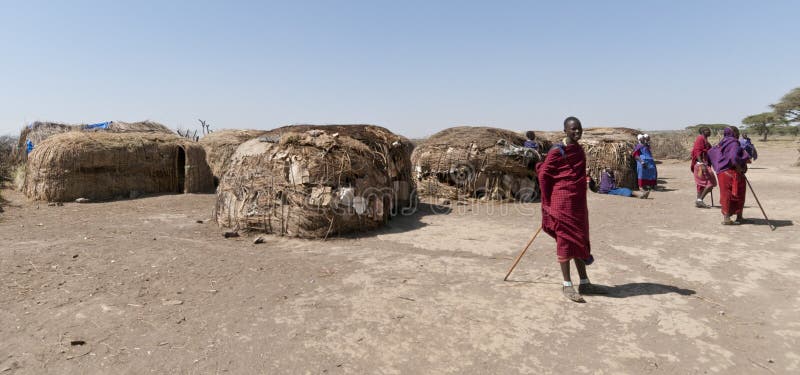 Masai village editorial image. Image of nomads, tribe - 23890980