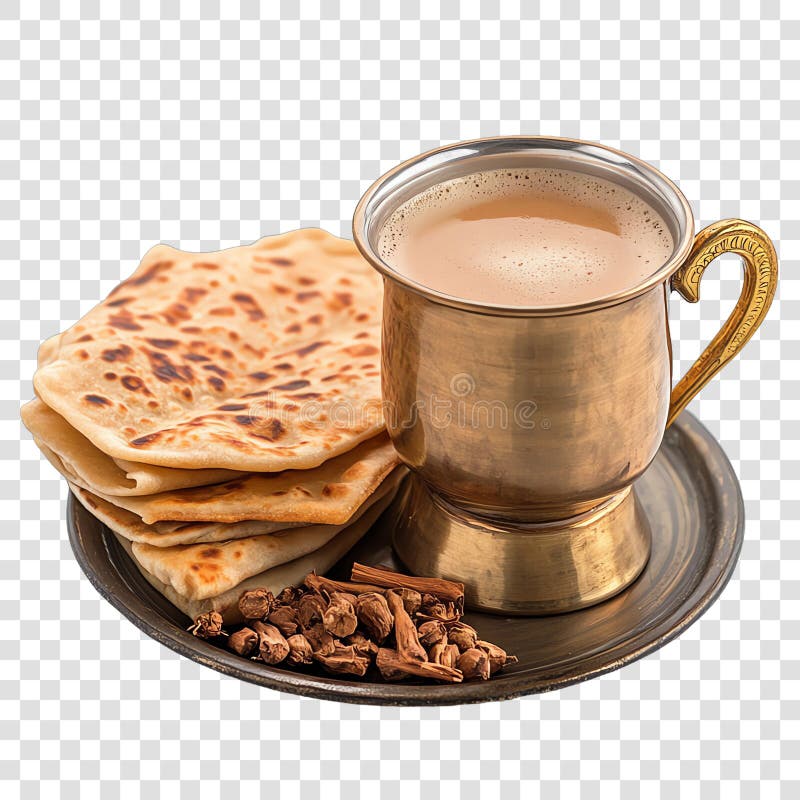 Masala Chai with Paratha stock photo. Illustration of meal - 341524496