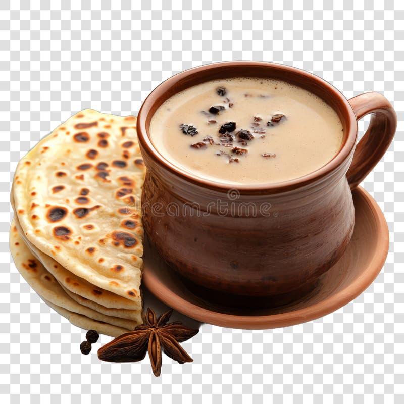 Masala Chai with Paratha stock photo. Illustration of dish - 341524498