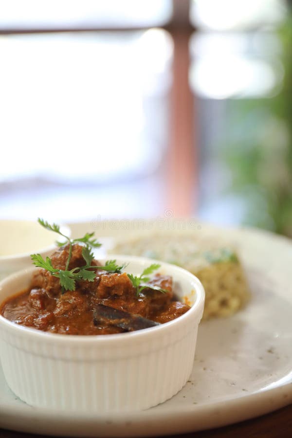 Masala Curry , Indian Food with Biryani Rice Stock Image - Image of ...