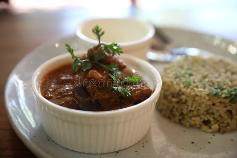 Masala Curry , Indian Food with Biryani Rice Stock Image - Image of ...