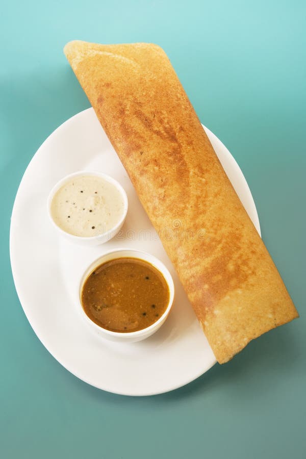 Masala Dosa and Sambar with Chutney Stock Photo - Image of curry, leaf ...