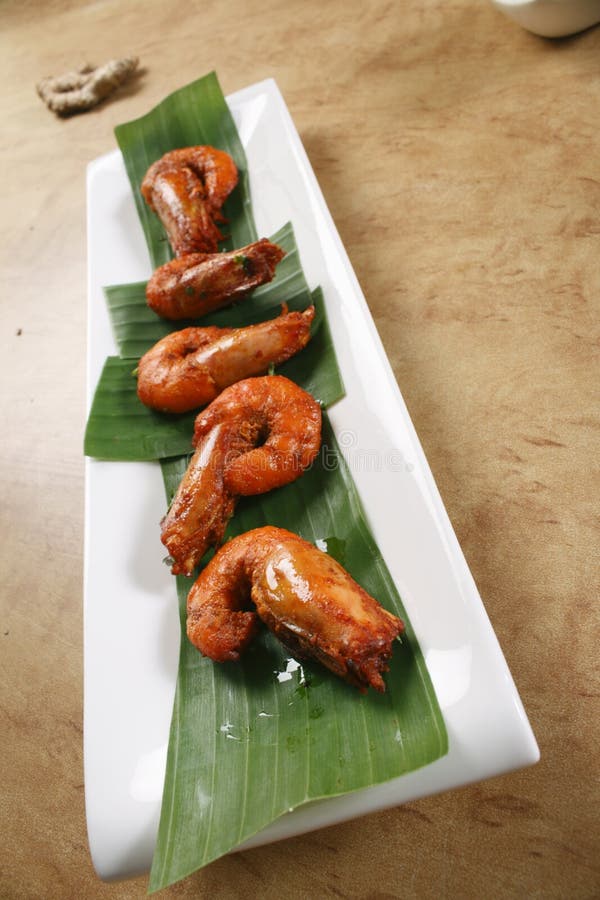 Masala Fried Prawns a Snack from Goa, India Stock Image - Image of ...