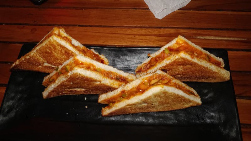 Masala Grilled Sandwich with Top View Stock Photo - Image of masala ...