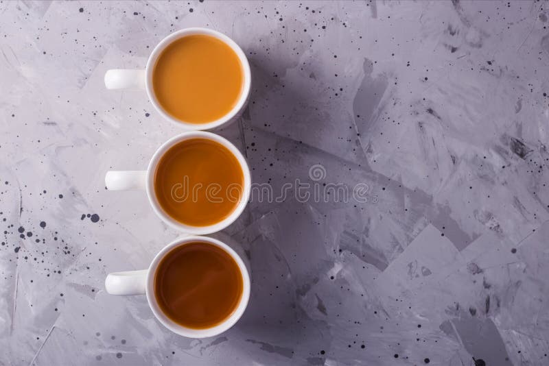 Masala Tea or Coffee with a Different Amount of Milk and a Different ...