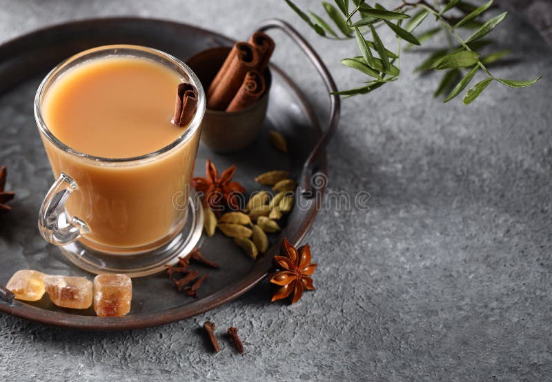 Masala tea with spices stock image. Image of masala - 216222633