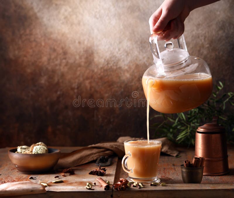 Masala tea with spices stock photo. Image of spiced - 291856282