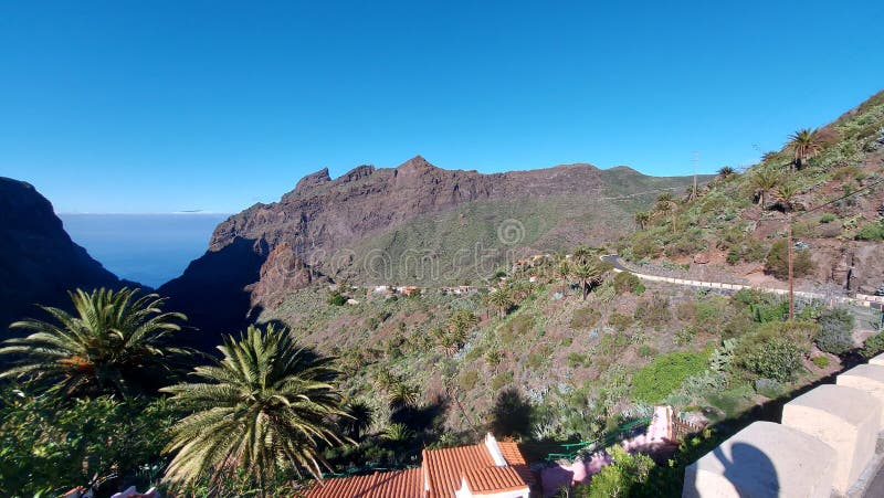 A Masca Town Landscape with Blue Sky Stock Image - Image of masca, town ...