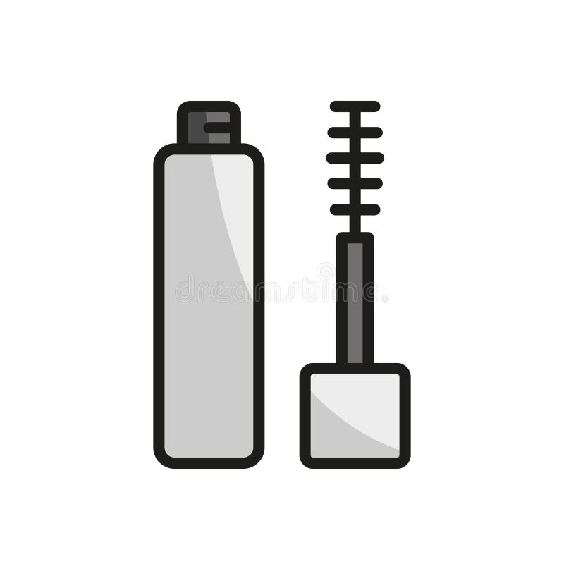 Mascara Beauty Make Up Icon Vector Basic Design Stock Vector - Illustration of lash, black ...