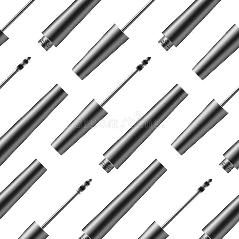 Cosmetics. Makeup. Mascara Brush Pattern. Vector Illustration Design ...