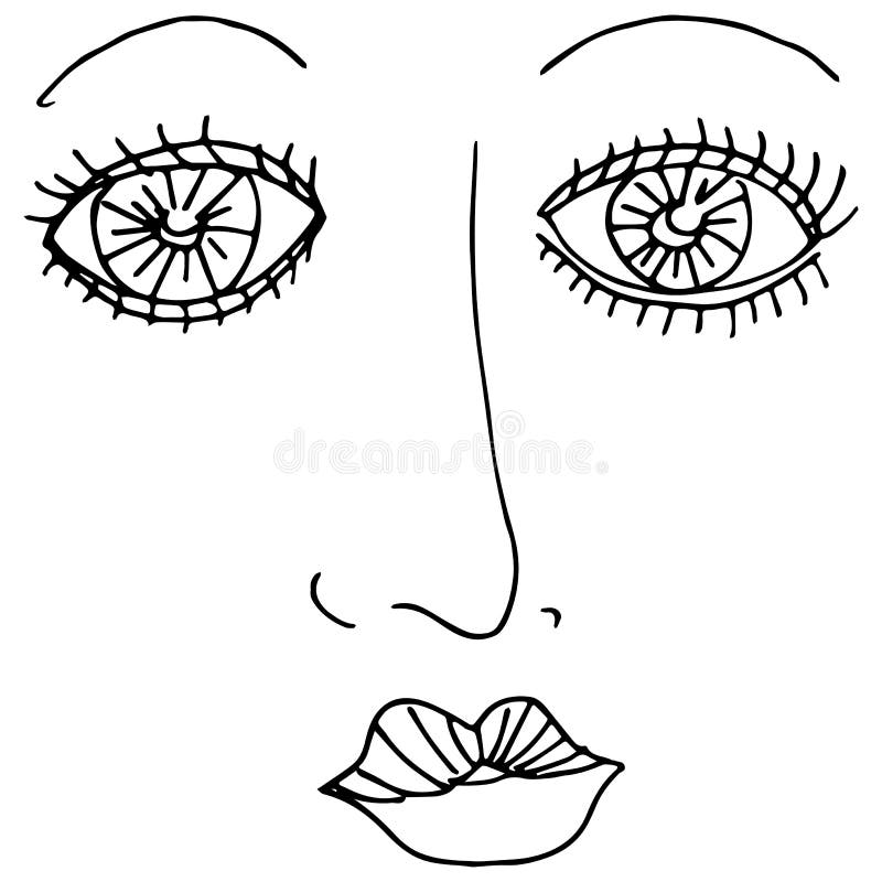 Set of mascara and eyes stock vector. Illustration of attractive - 34004783