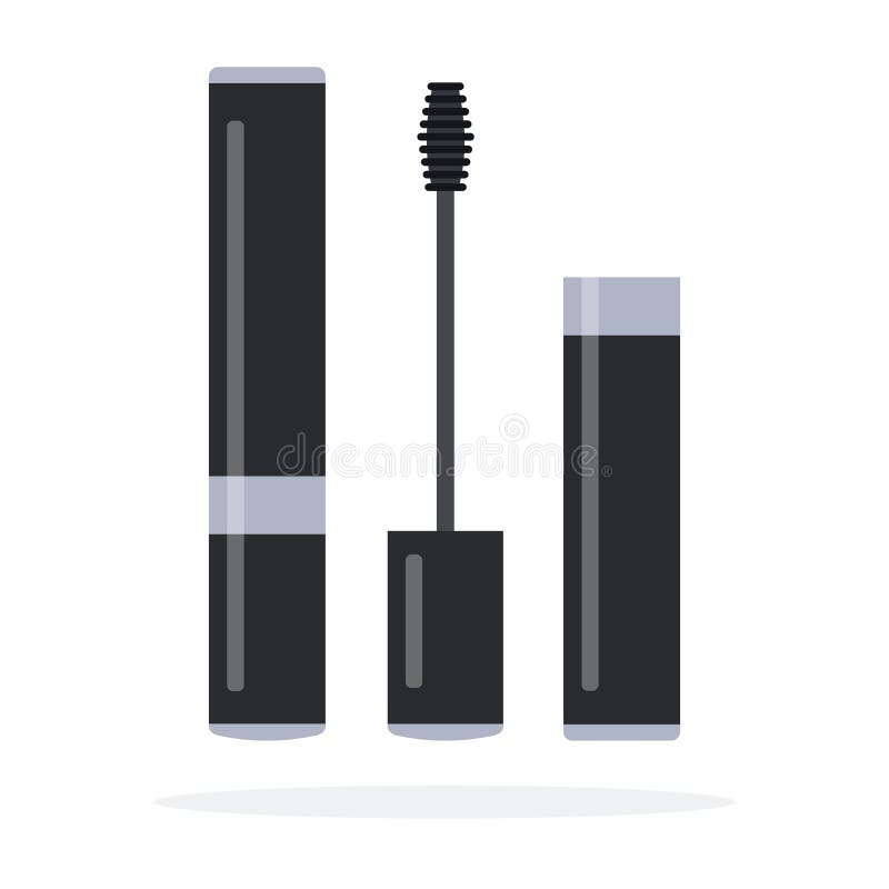 Set of mascara and eyes stock vector. Illustration of attractive - 34004783