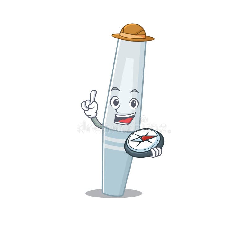 Mascara Mascot Design Style of Explorer Using a Compass during the ...