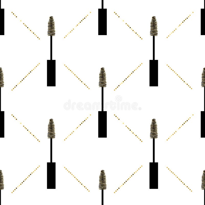 Mascara Seamless Vector Pattern with Glitter Effect Stock Vector ...