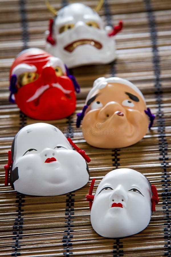 Mascherine Giapponesi Tradizionali Del Teatro Fotografia Stock ...