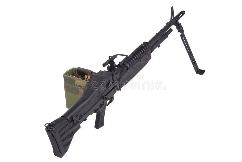 Maschinengewehr M60 Mit Amminition Band Stockfoto - Bild von marinen ...
