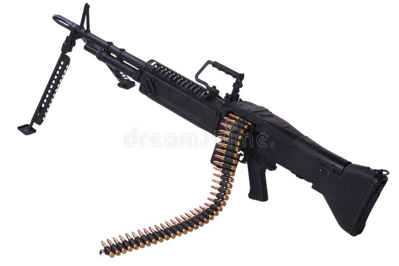 Maschinengewehr M60 Mit Amminition Band Stockfoto - Bild von marinen ...