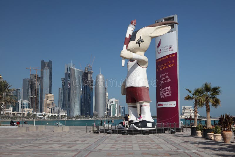 Mascot of the Arabgames 2011, Doha Editorial Stock Photo - Image of ...