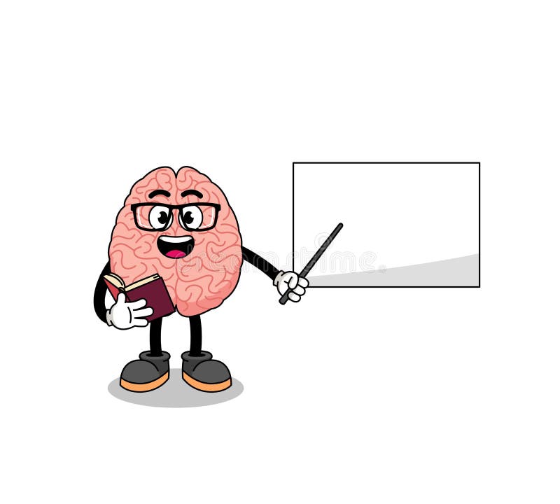 Mascot Cartoon of Brain Teacher Stock Vector - Illustration of idea ...