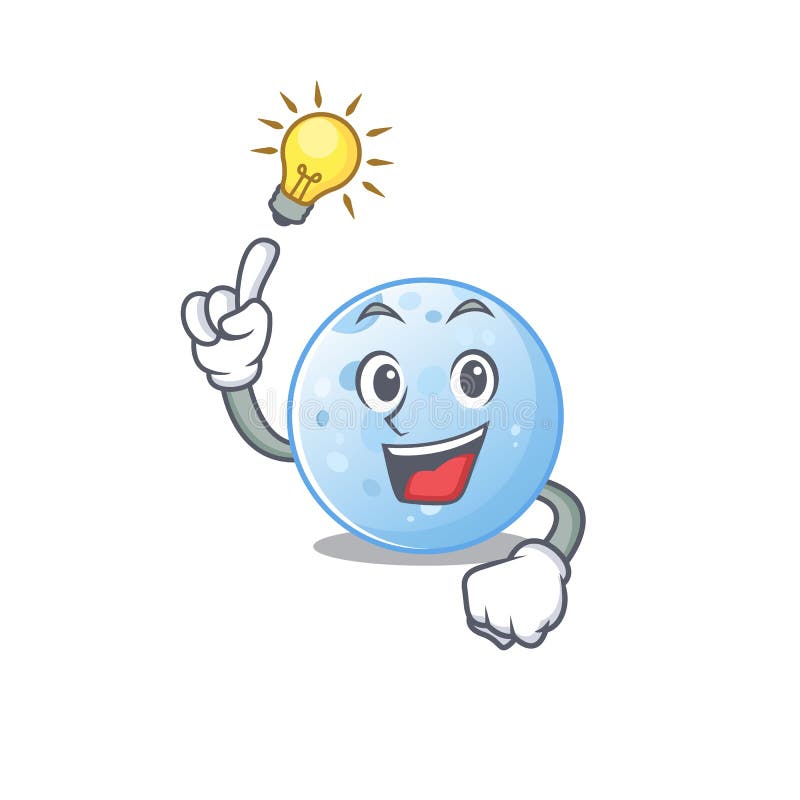 Mascot Character Design of Blue Moon with Has an Idea Smart Gesture ...