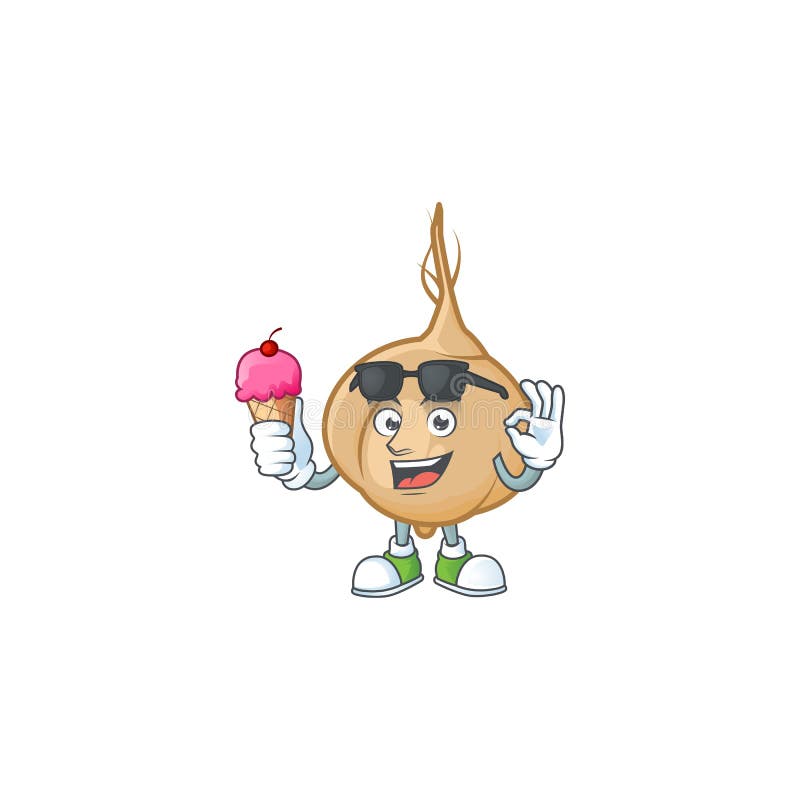 Mascot Character Featuring Jicama with Ice Cream Stock Vector ...