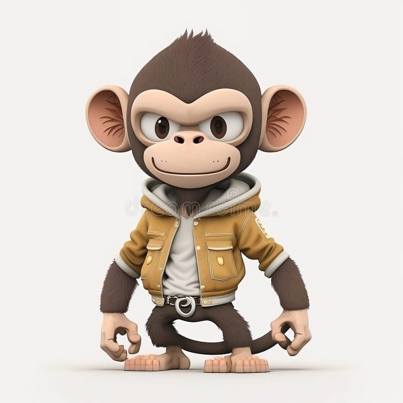Cyber Hiphop Monkey stock illustration. Illustration of hand - 268644068
