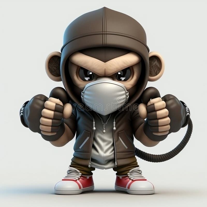 Cyber Hiphop Monkey stock illustration. Illustration of monkey - 268708623