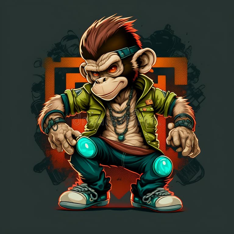 Cyber Monkey stock illustration. Illustration of person - 267889976
