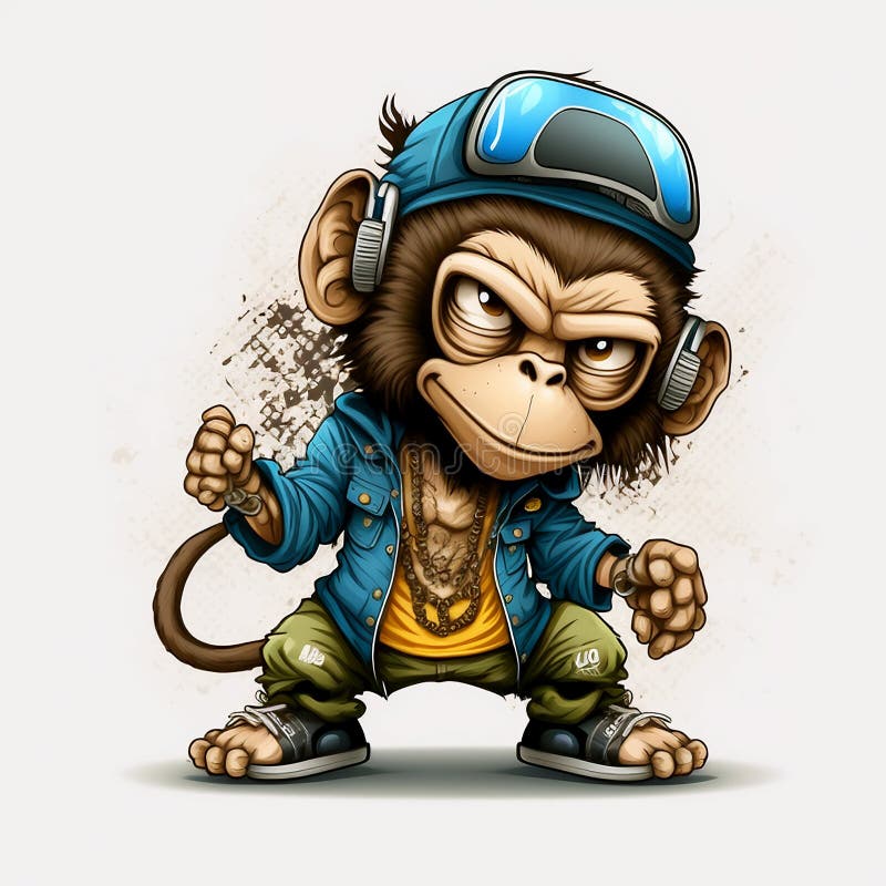 Cyber Monkey stock illustration. Illustration of anime - 267890009