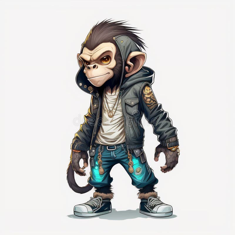 Cyber Monkey stock illustration. Illustration of cartoon - 267996571