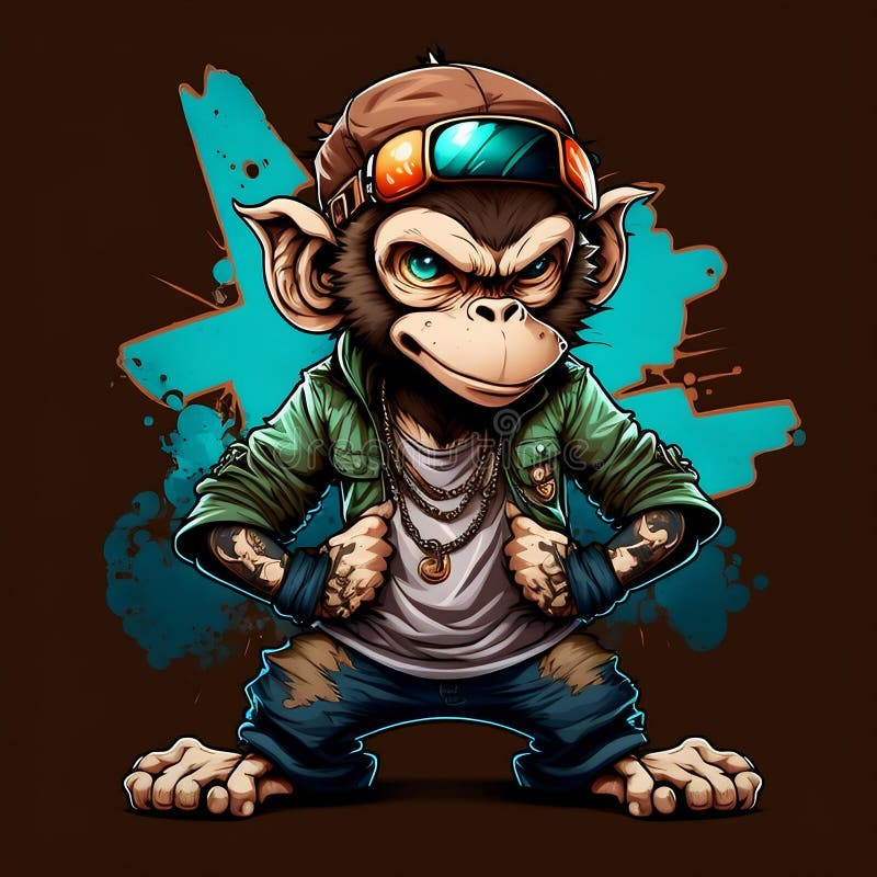 Cyber Monkey stock illustration. Illustration of mascot - 267996607