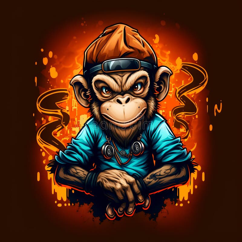 Cyber Monkey stock illustration. Illustration of play - 267996626
