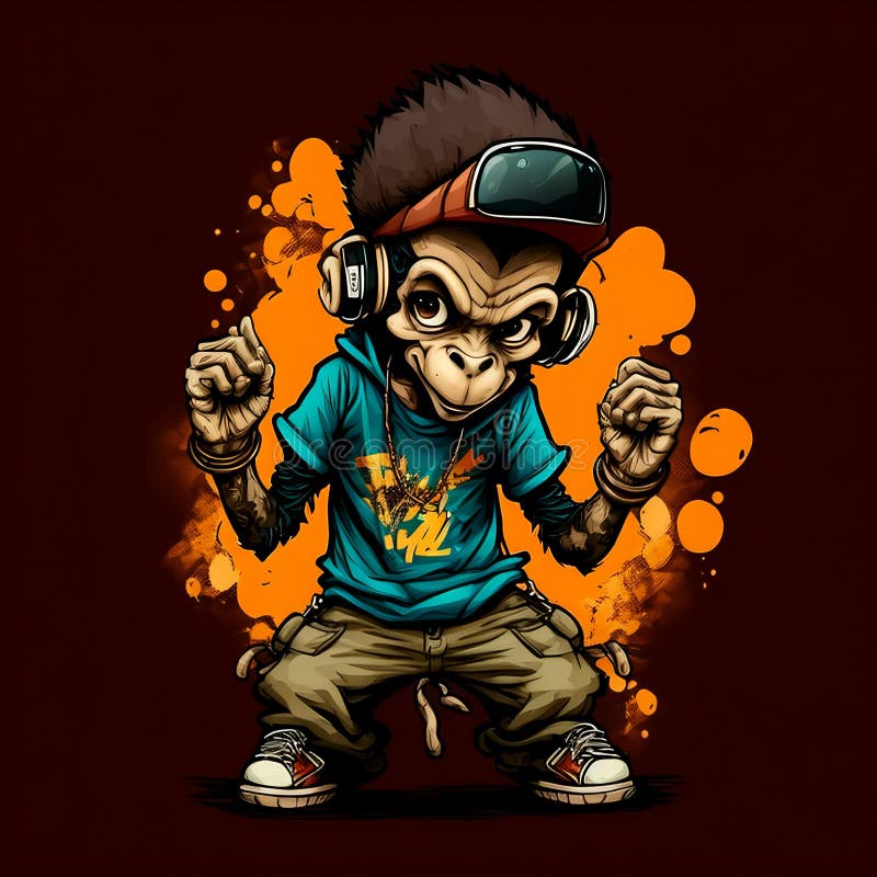 Cyber Monkey stock illustration. Illustration of character - 267996636