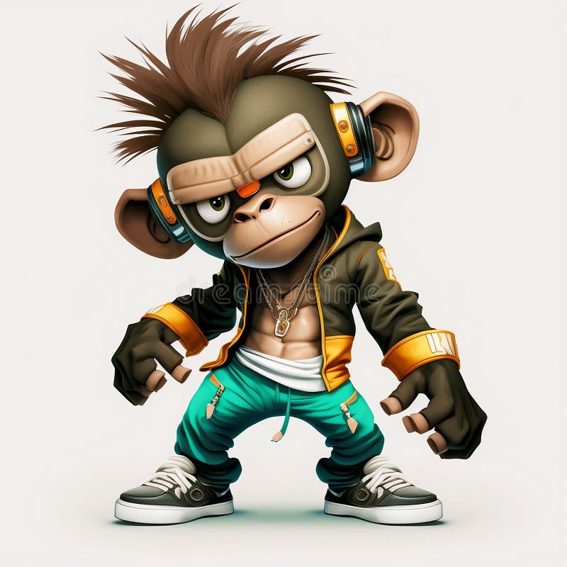 Cyber Monkey stock illustration. Illustration of cartoon - 267996641