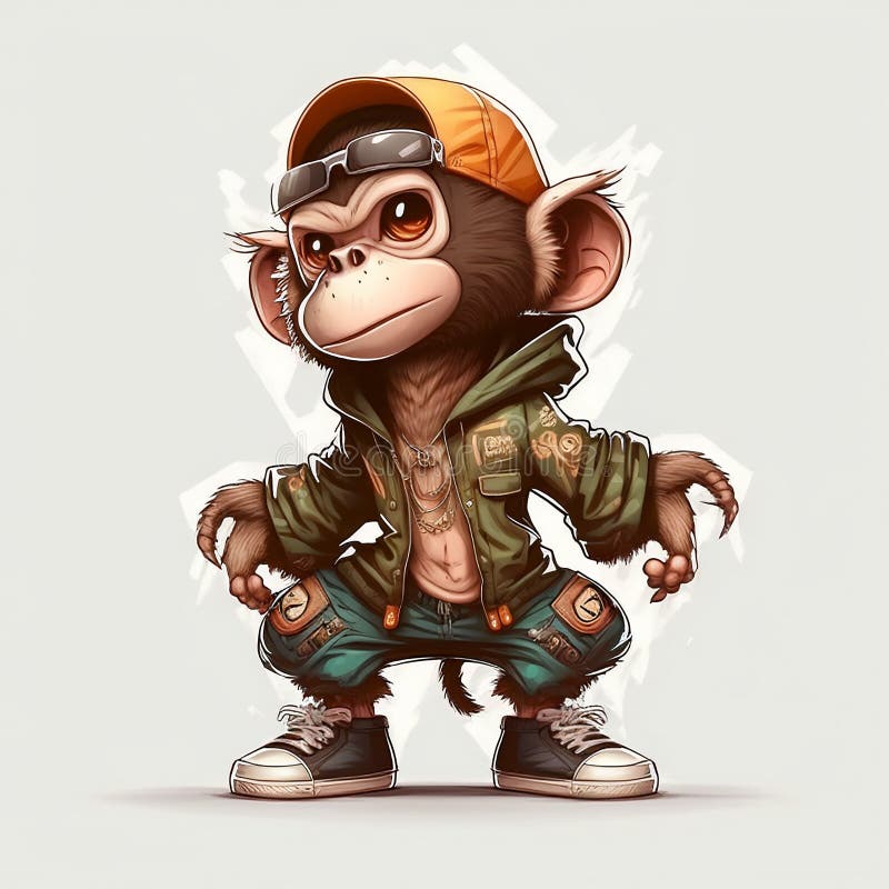 Cyber Monkey stock illustration. Illustration of character - 268190856