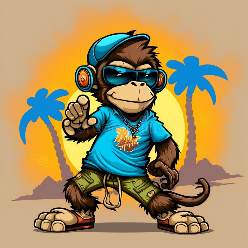 Cyber Monkey stock illustration. Illustration of comics - 268288386
