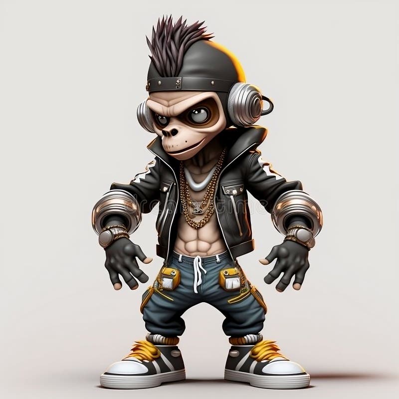 Cyber Monkey stock illustration. Illustration of face - 268475538