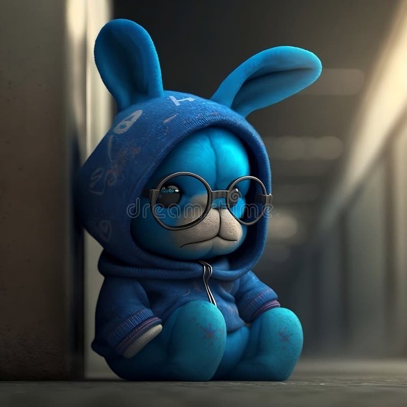 Mascot Character Rabbit Use Hoodie Stock Illustration - Illustration of ...