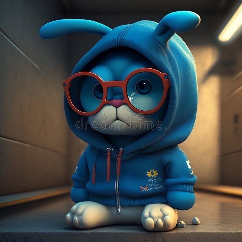 Mascot Character Rabbit Use Hoodie Stock Illustration - Illustration of ...