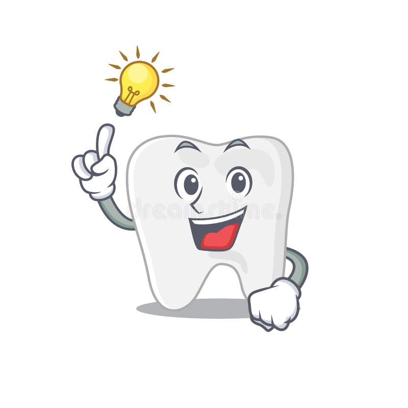 Mascot Character of Smart Tooth Has an Idea Gesture Stock Vector ...