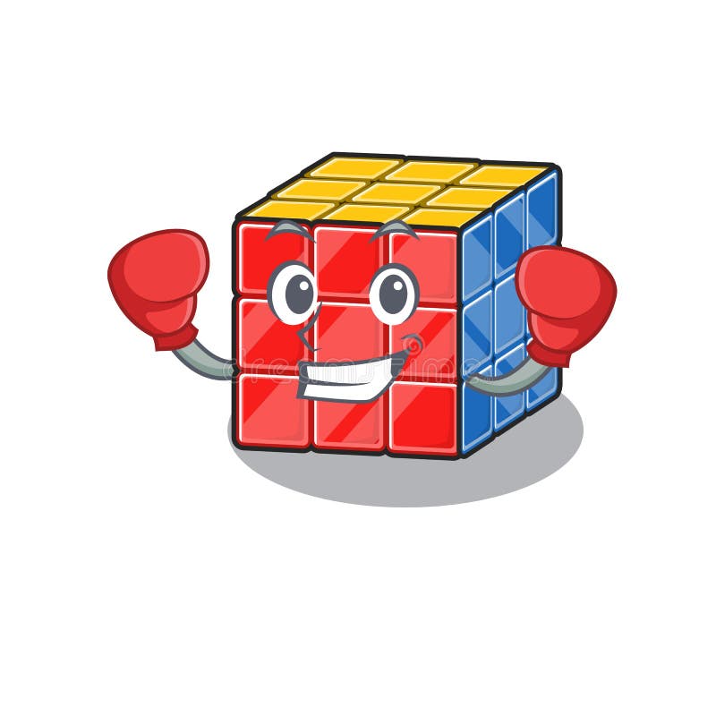 Mascot Character Style of Sporty Boxing Rubic Cube Editorial ...