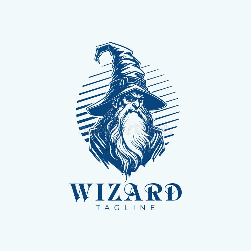 Wizard Logo Vector Design Silhouette Illustration Symbol Icon Stock ...