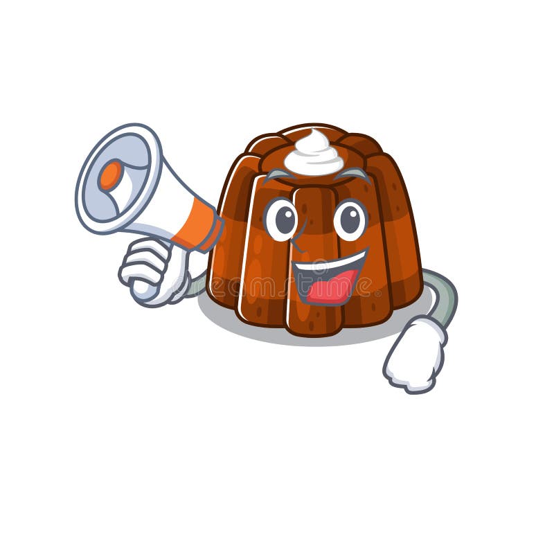 A Mascot of Chocolate Pudding Speaking on a Megaphone Stock Vector ...