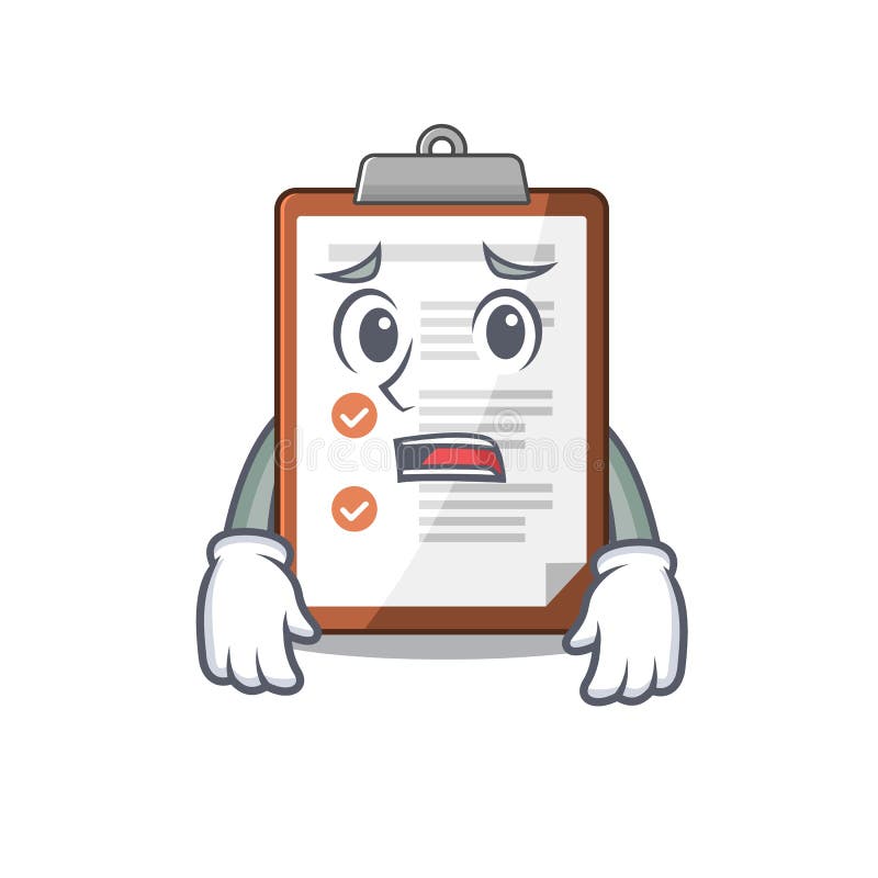 Mascot of Clipboard Scroll Showing Afraid Look Face Stock Vector ...